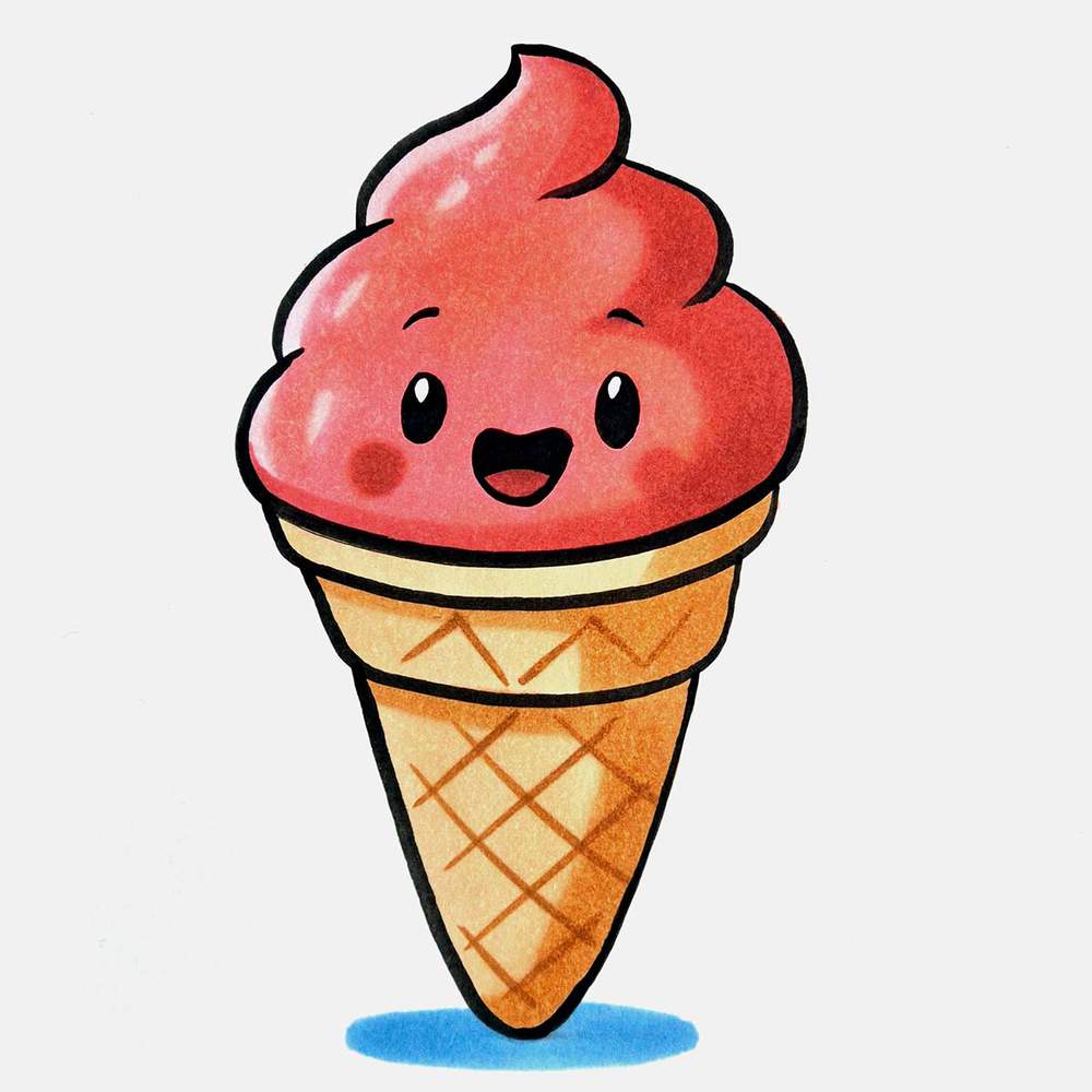 How To Draw A Cute Ice Cream Cone Super Simple Fun Step By Step Guide